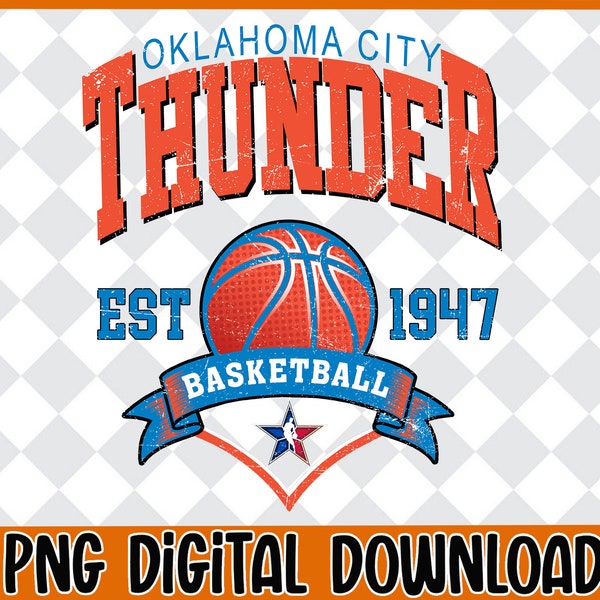 Thunder Basketball - Etsy