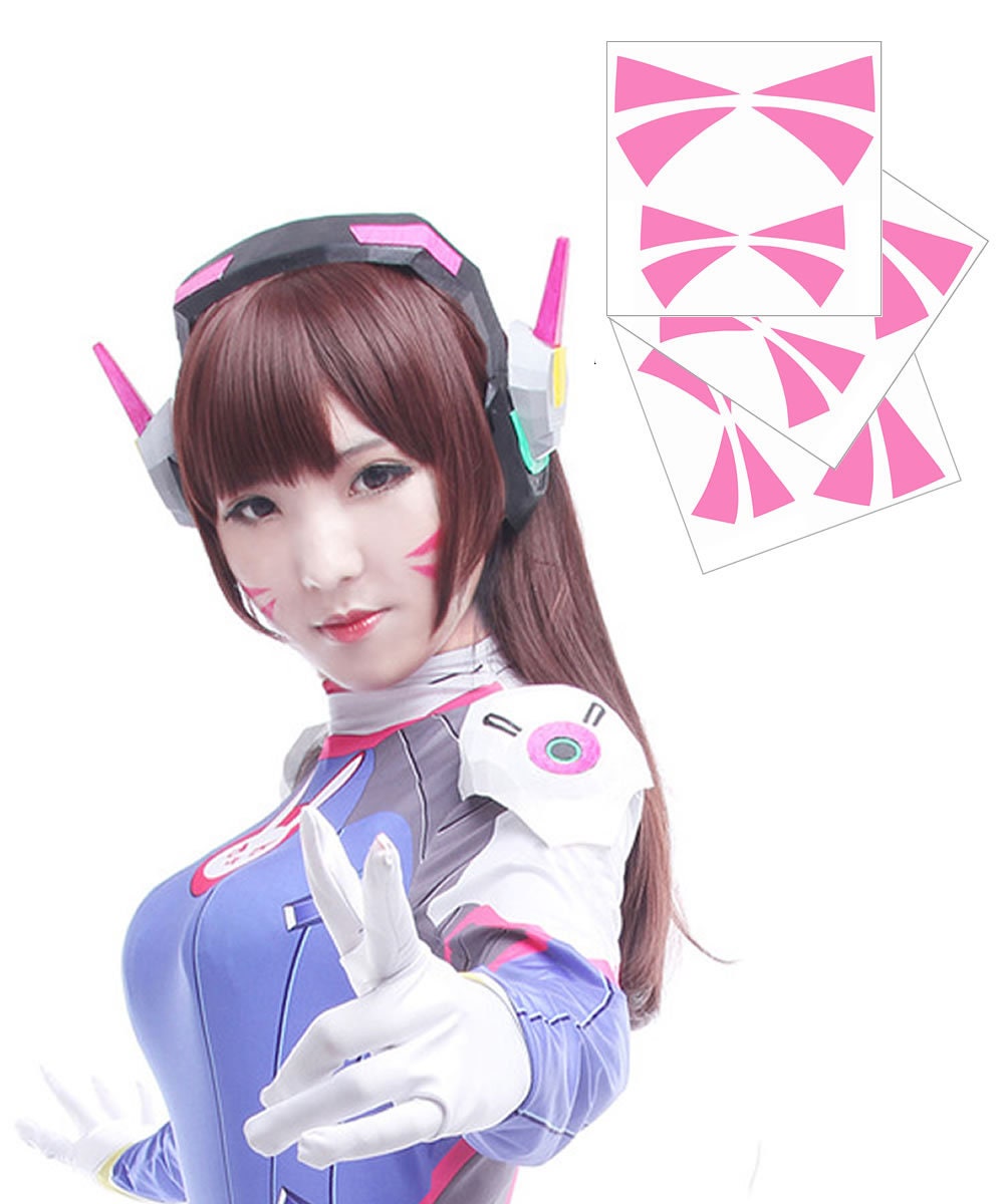 OW Dva Cosplay Face Temporary Tattoos 2 Sizes 6 Pairs - Etsy