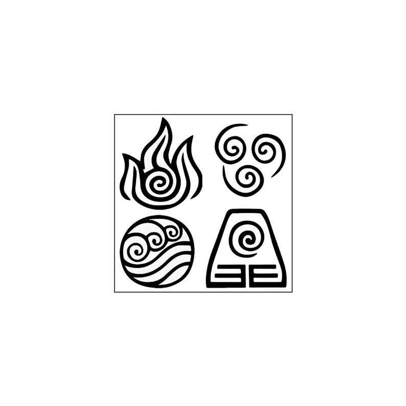 ATLA Symbols Temporary Tattoos Two Sets of 4 Tattoos Air - Etsy