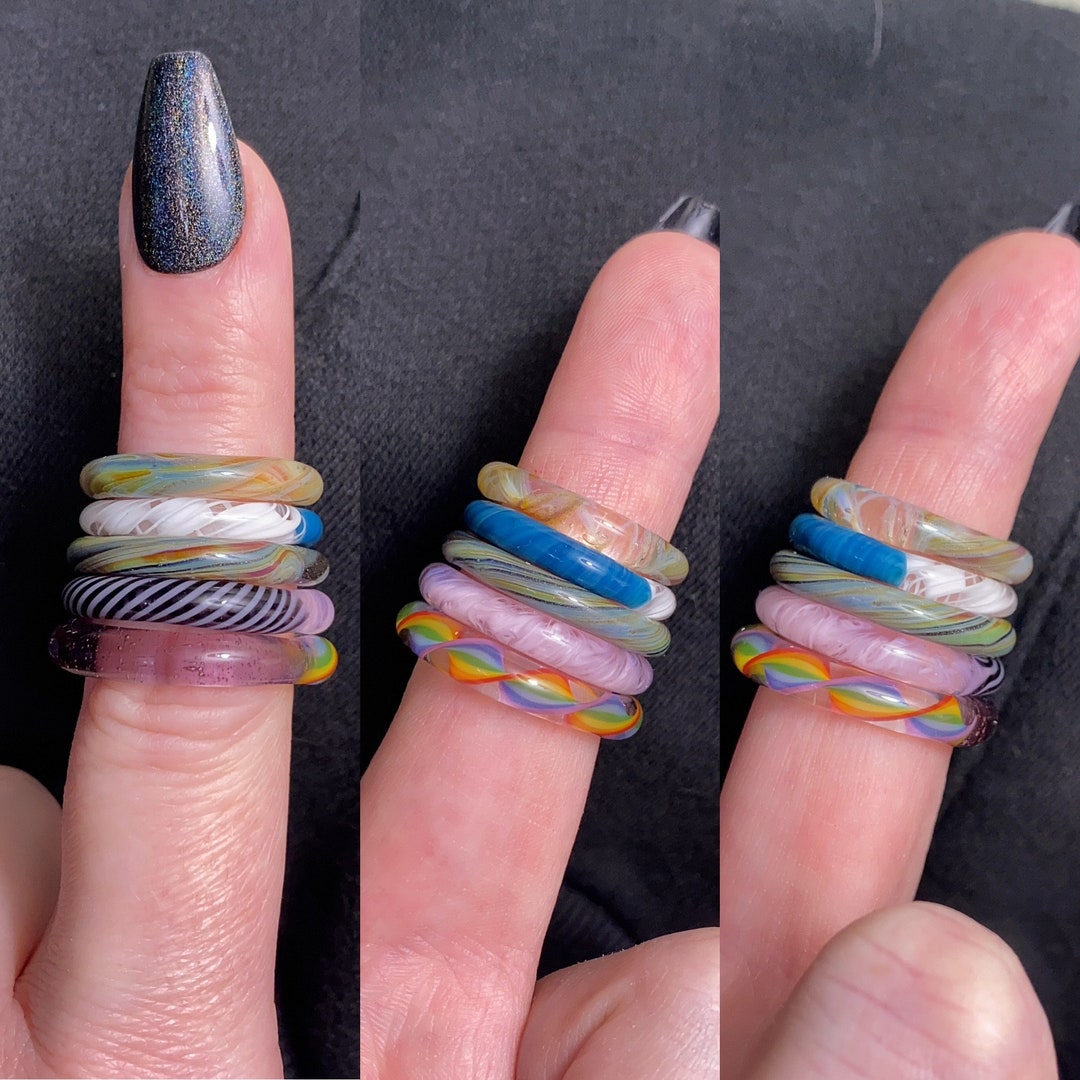 Assorted Glass Rings - Etsy