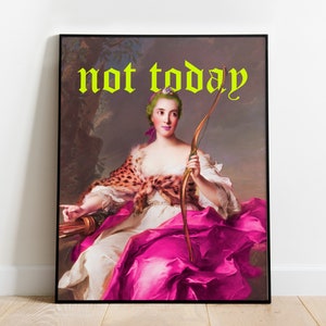 Not Today Art Print: Funny Pink Vintage Pop Art - Etsy