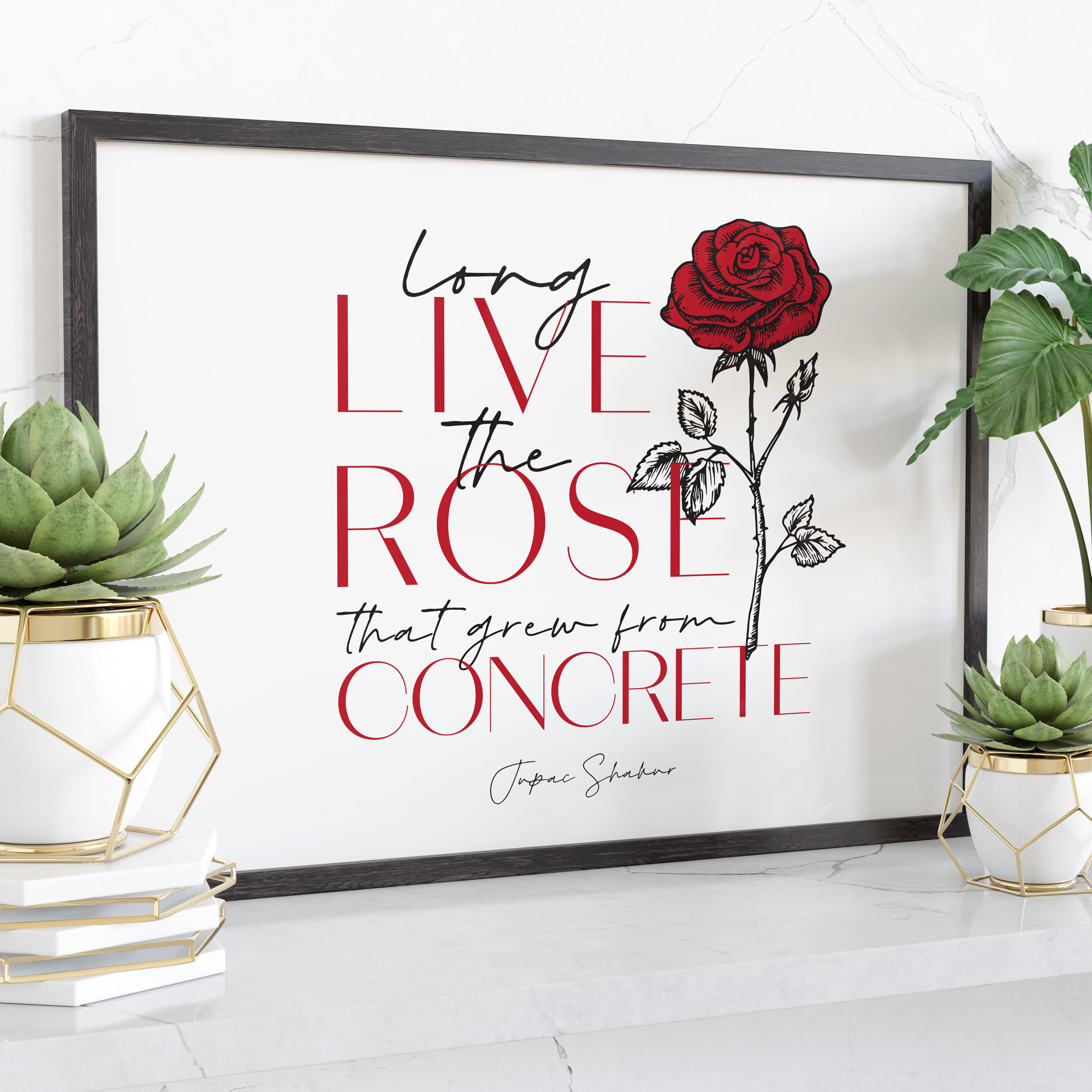 2pac / The Rose That Grew From Concrete Lyrics / Printable Art | Etsy