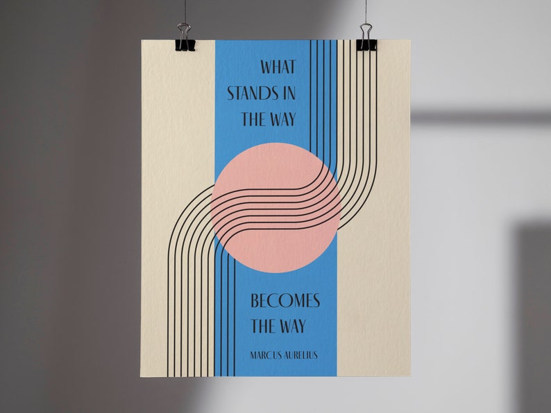 Stoic Philosophy Art Print: Marcus Aurelius Quote, Bauhaus Design - Etsy