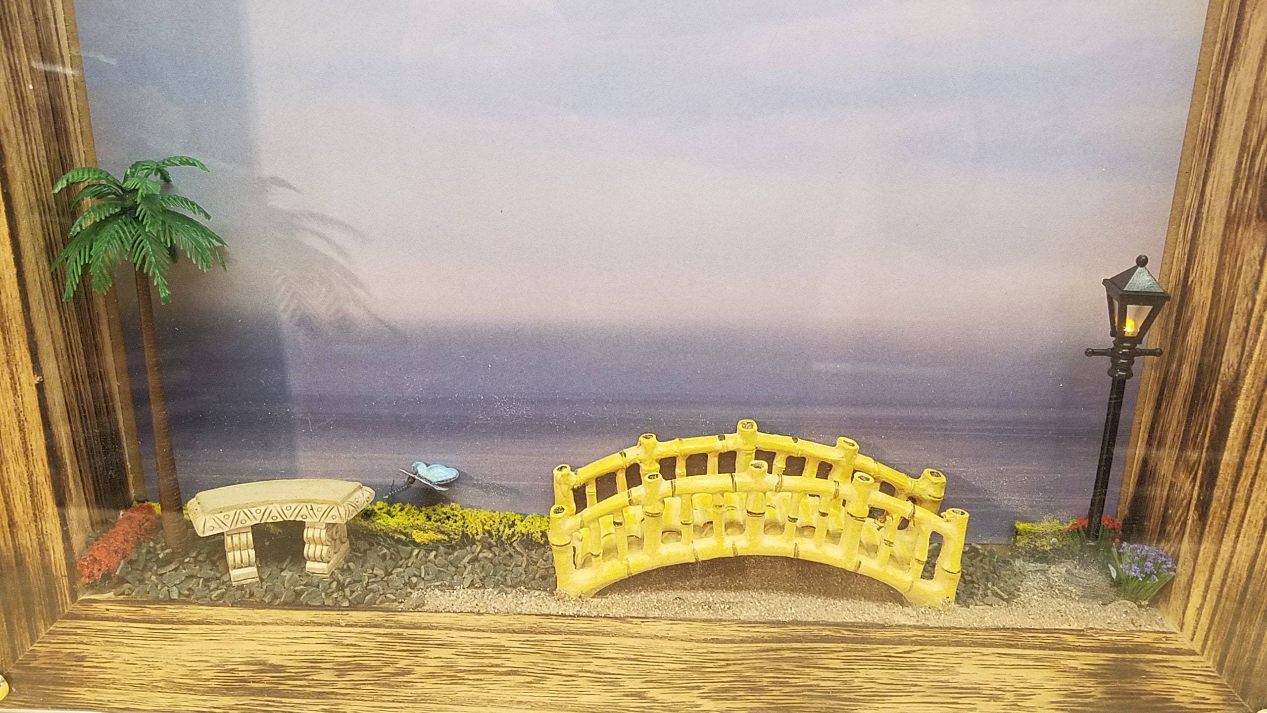 Ocean Beach Park Scene Shadow Box Picture Frame - Etsy