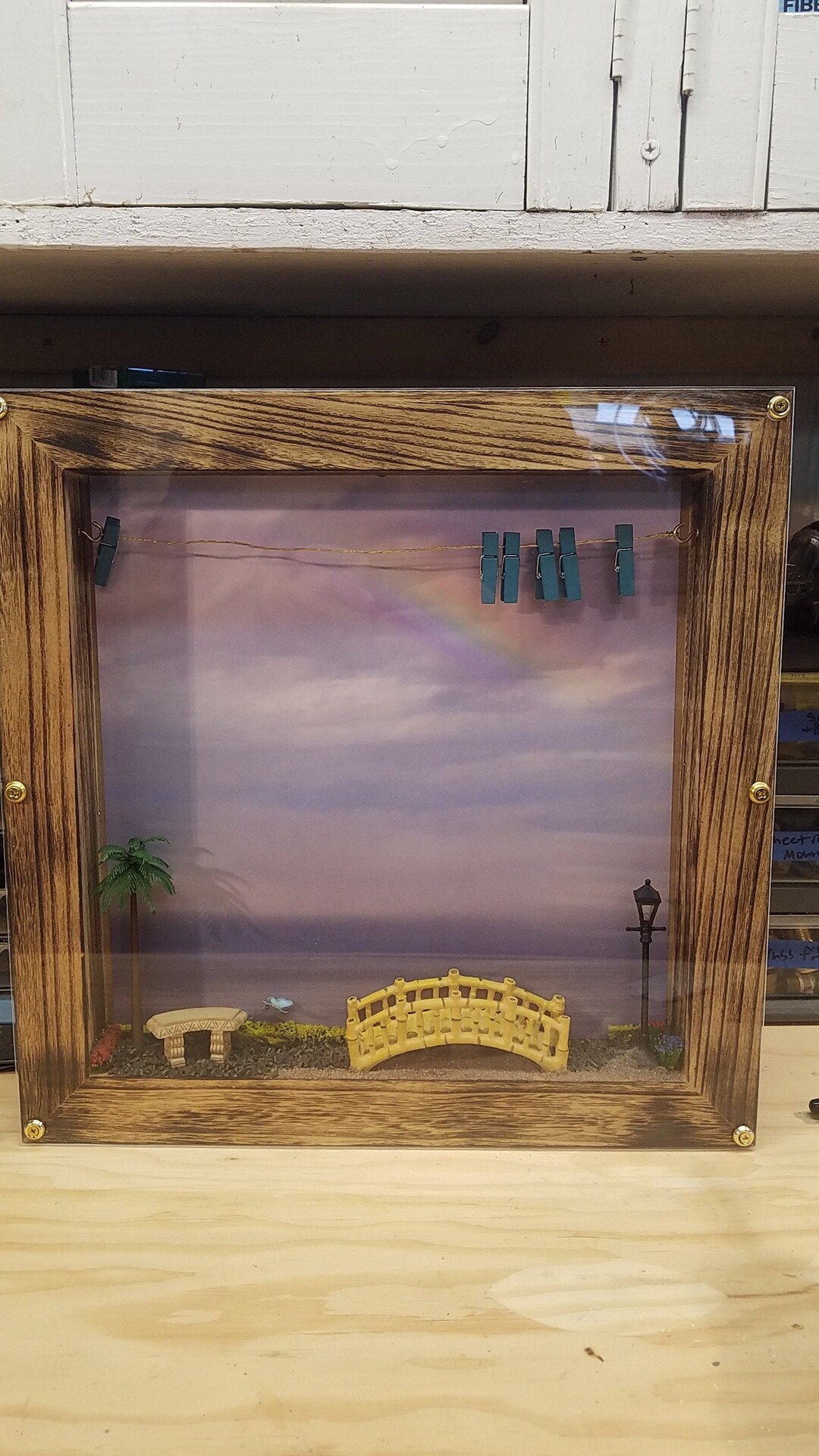 Ocean Beach Park Scene Shadow Box Picture Frame - Etsy
