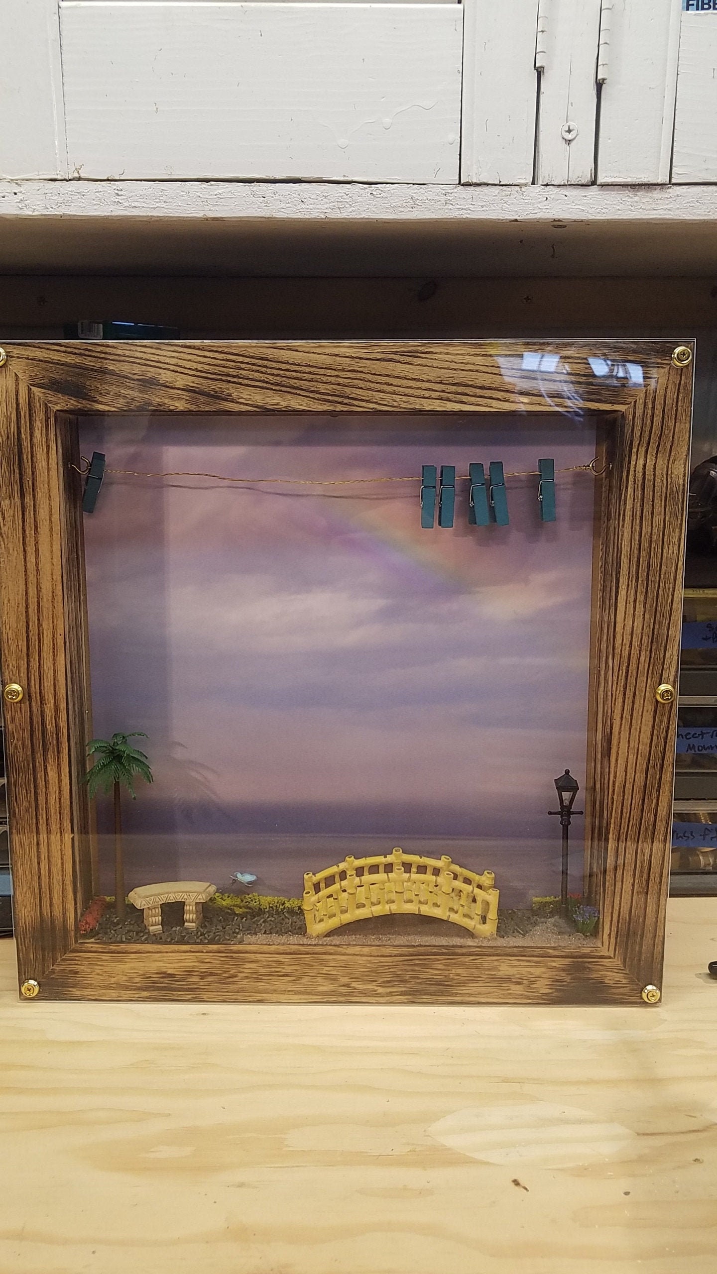 Ocean Beach Park Scene Shadow Box Picture Frame - Etsy