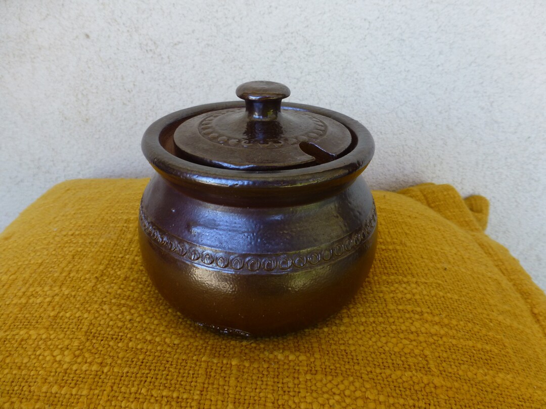 Vintage Bendigo Chocolate Brown Stone Wear Pottery Sugar Bowl - Etsy