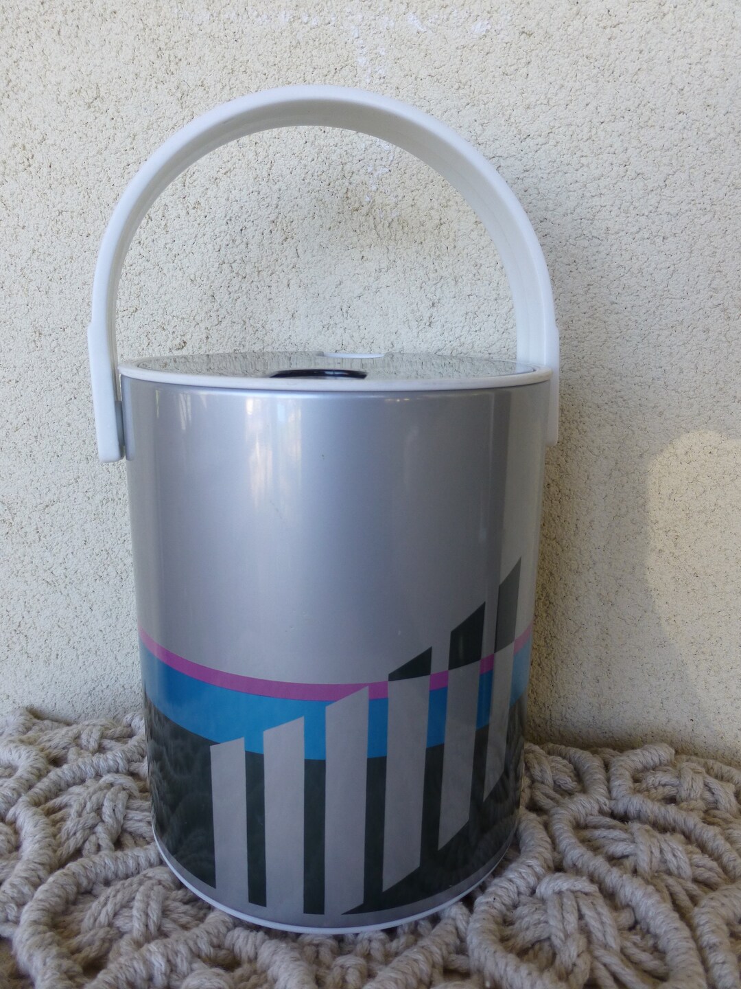 Retro 1990s Plastic Fantastic Ice Bucket, Purple, Blue, Grey Silver - Etsy
