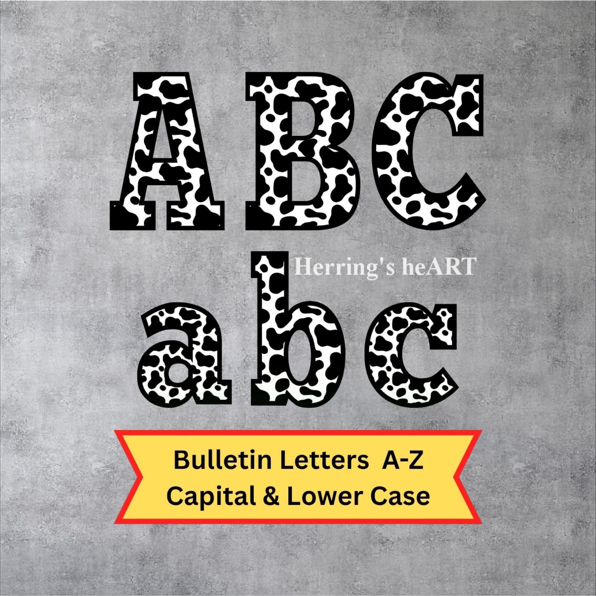 Cow Print Bulletin Board Letters, Printable Letters, Decorative ...