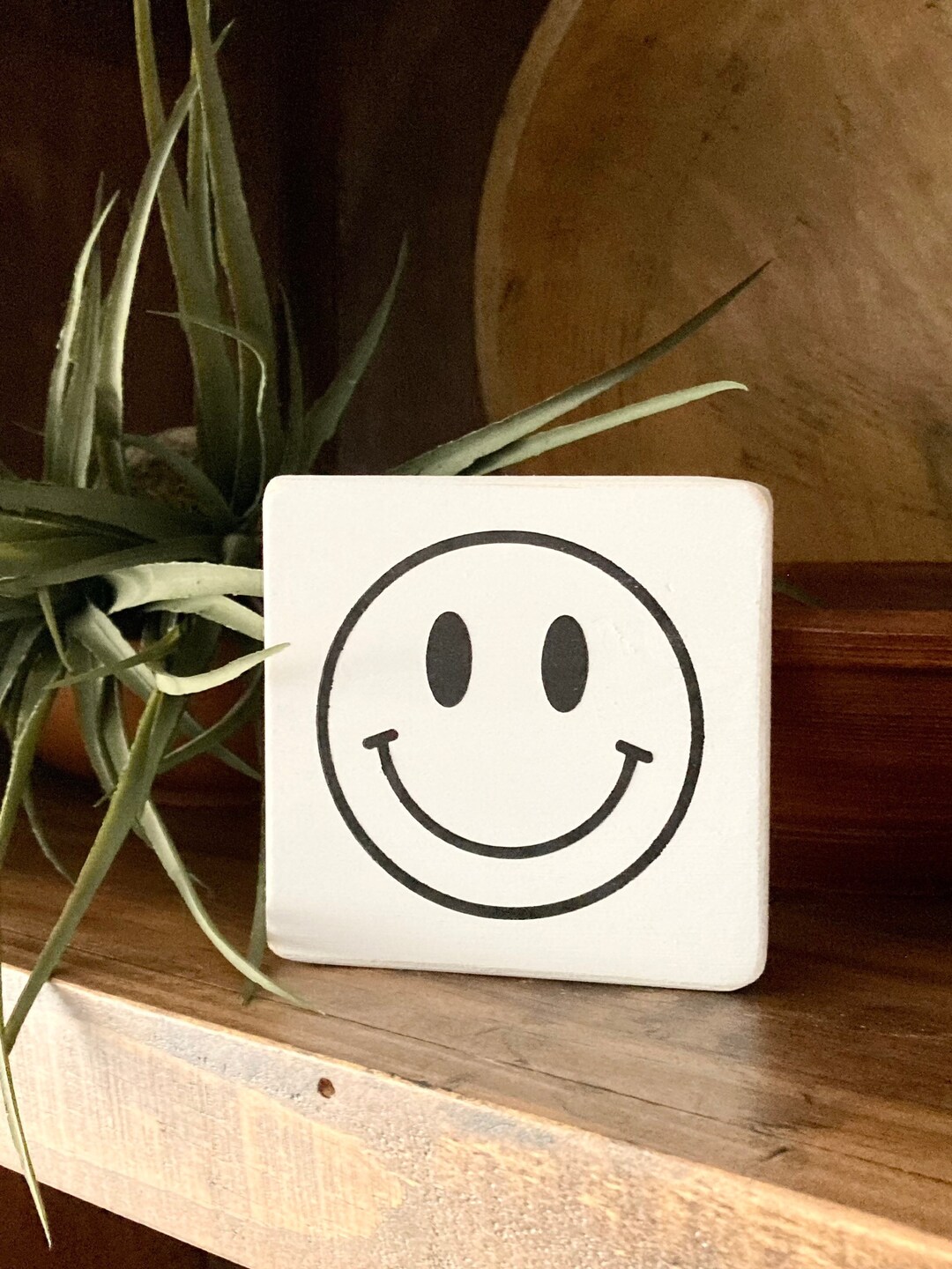 Smiley Face Block Happy Face Boho Sign Wood Sign Handmade Signs - Etsy