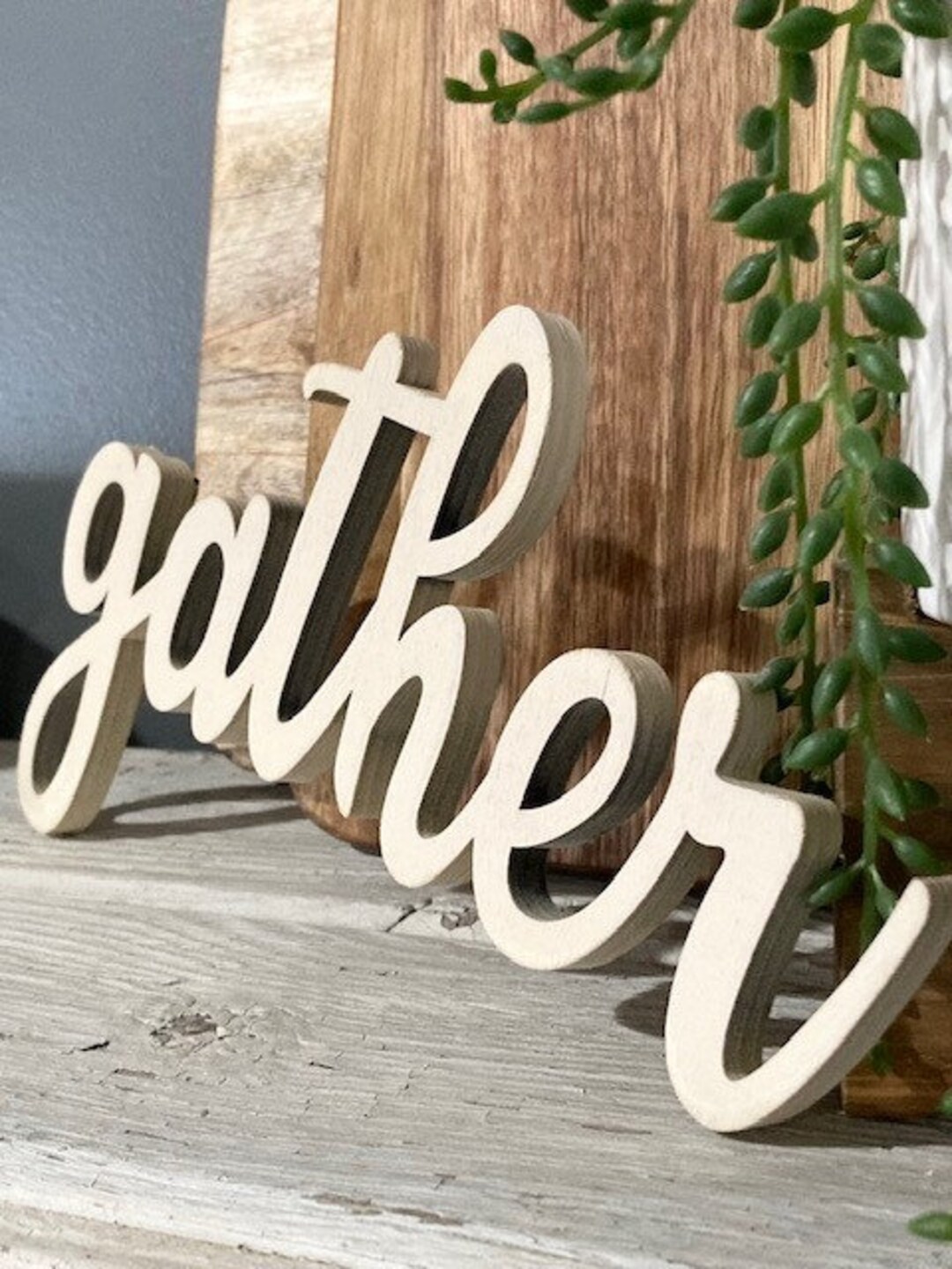 Gather Wall Sign Scripted Wall Sign Farmhouse Sign Modern Decor Gift ...