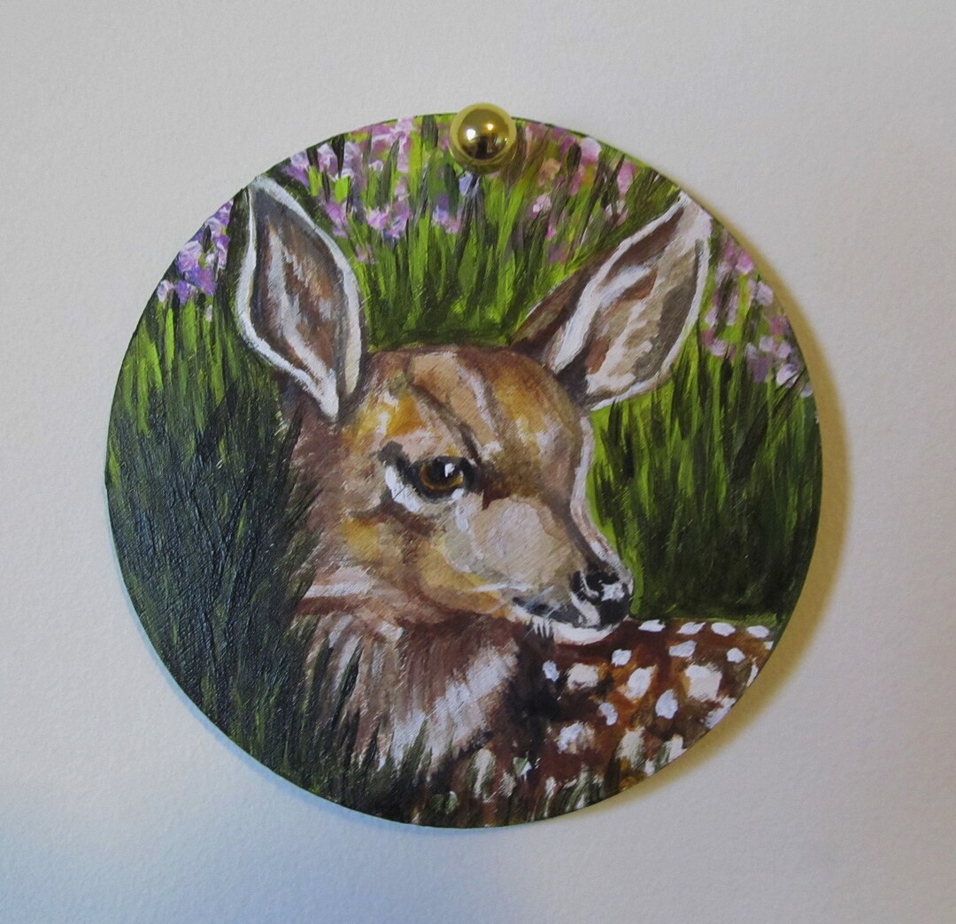 Fawn (little Bambi) Wooden Handpainted Ornament - Etsy
