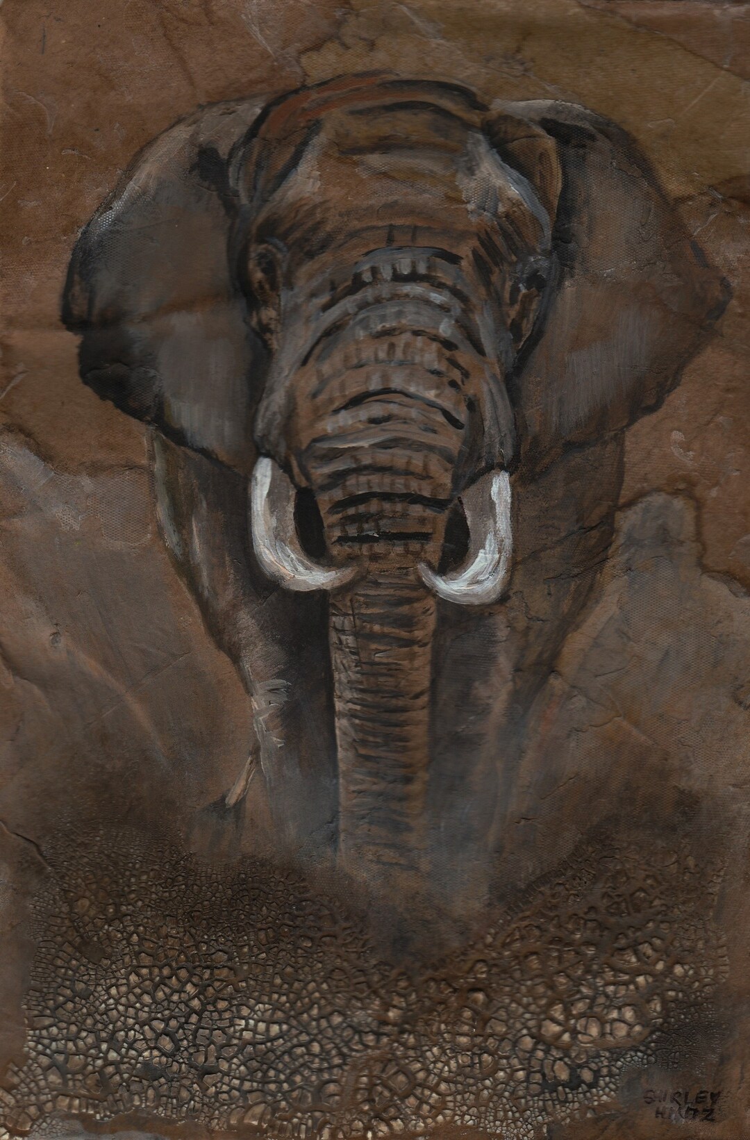 Journal African Elephant "dry and Dusty" Textured Handmade Papier Mache ...