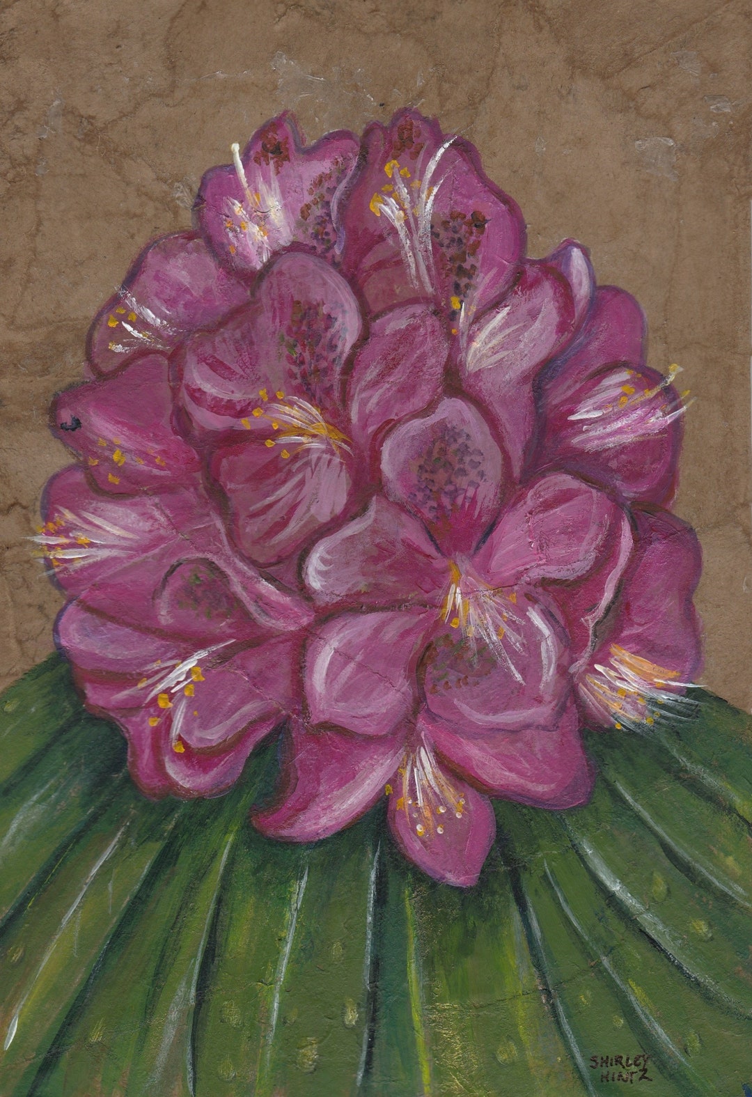 Stylized Rhododendron Handmade Papier Mache Coptic Bound Painted ...