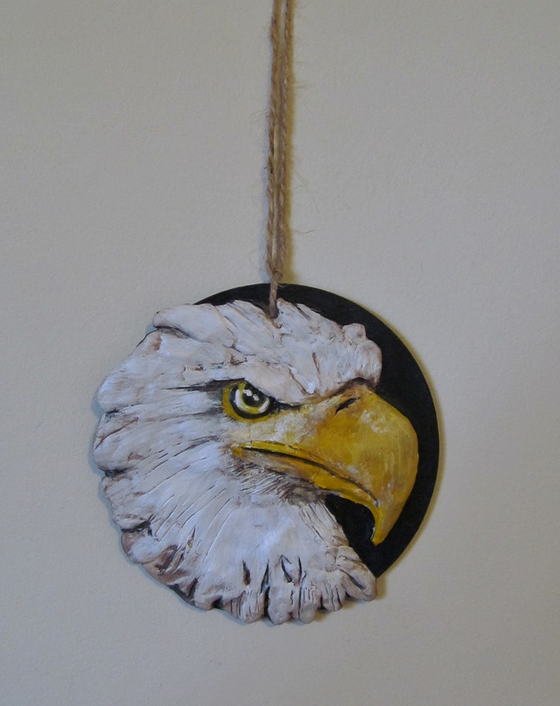 Bald Eagle Bas Relief Hand Sculpted Clay Mini Portrait Ornament - Etsy