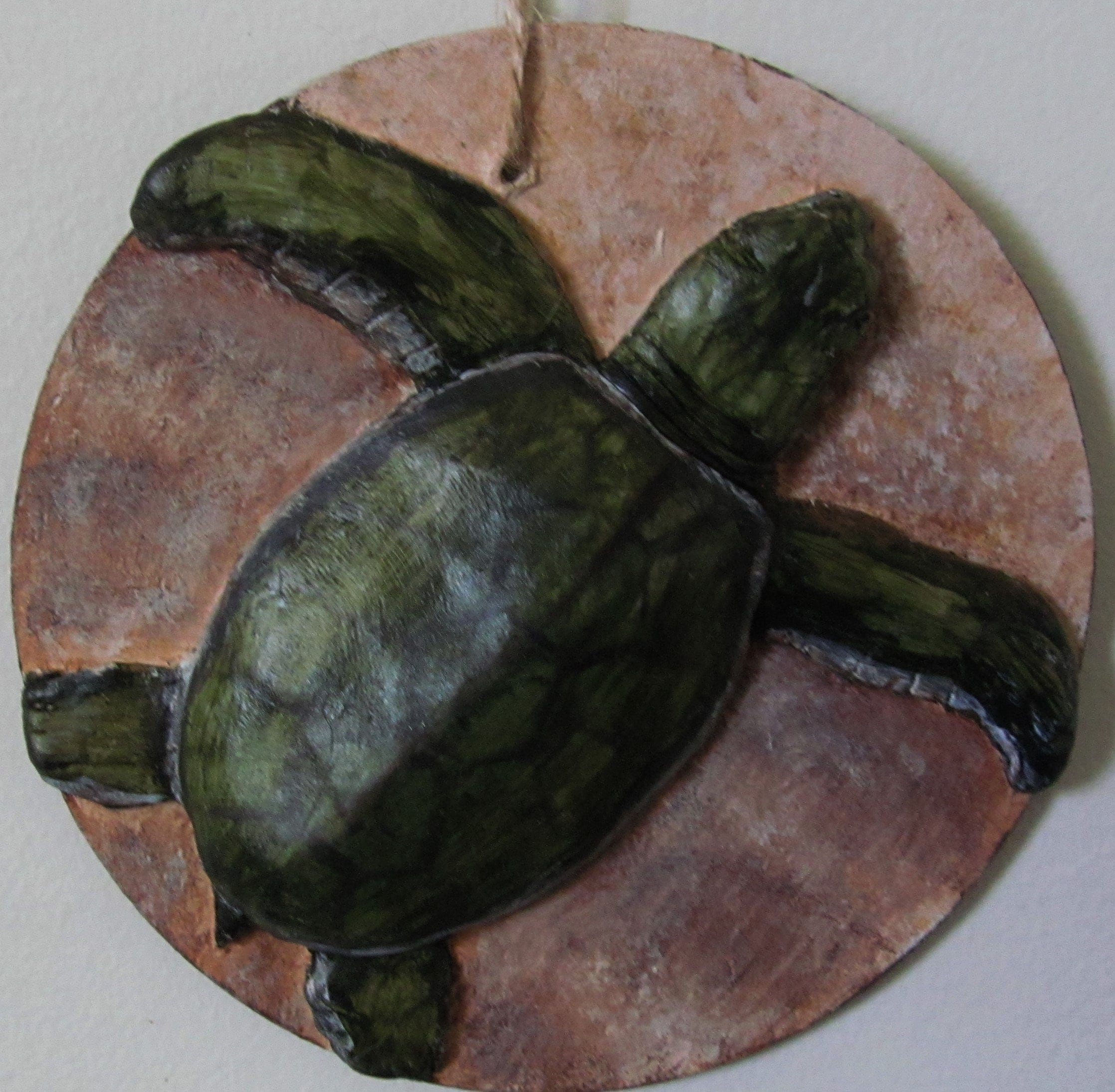 Baby Sea Turtle Hand Sculpted Clay Bas Relief Decorative Sculpture ...