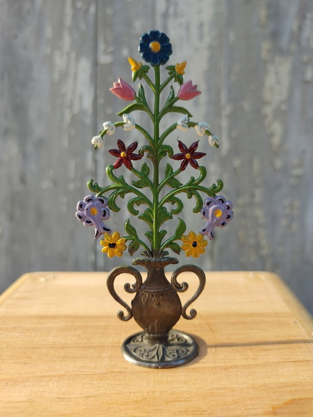 Artist Wilhelm Schweizer German Standing Pewter Zinn Flowers in a ...
