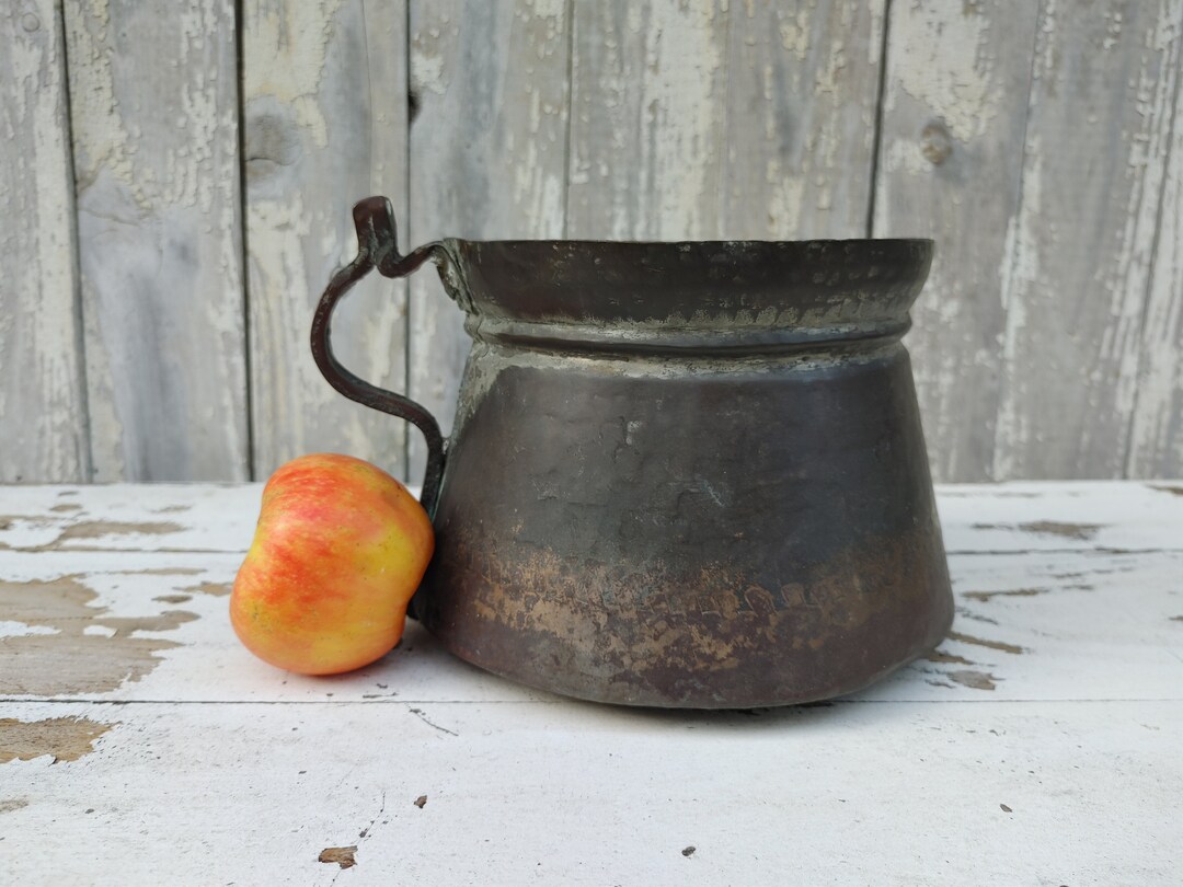 18th Century Huge Russia Tinned Copper Mug, Antique Hand Crafted Extra ...