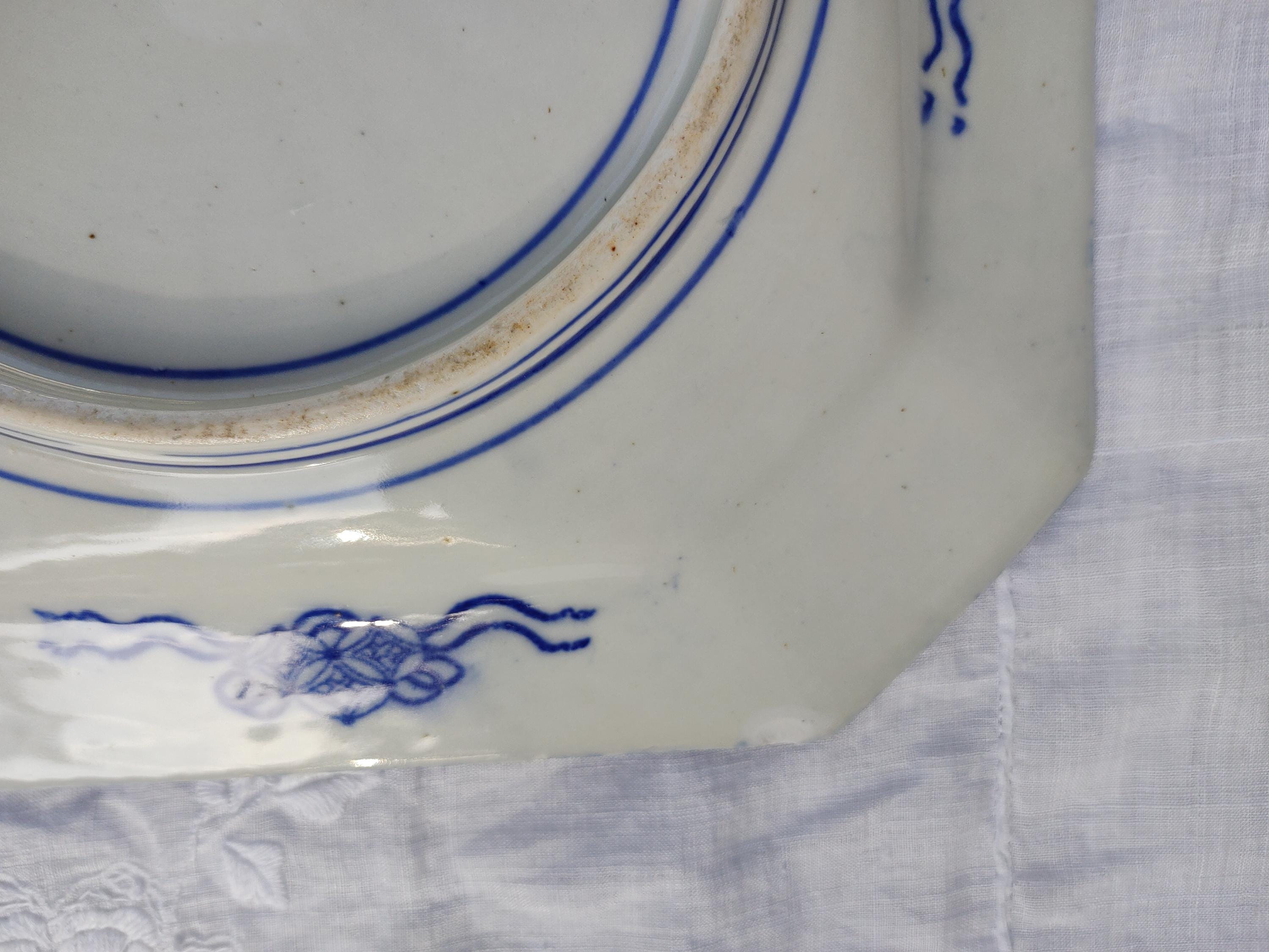 Blue and White Octagon Large Rooster Plate Most Likely From the ...