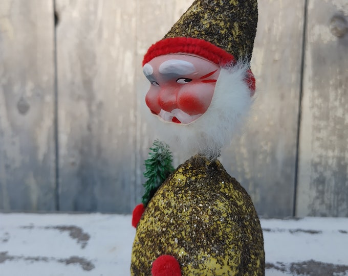 Vintage Bobblehead Paper Mache Santa Candy Container, 1950s Paper Mache ...