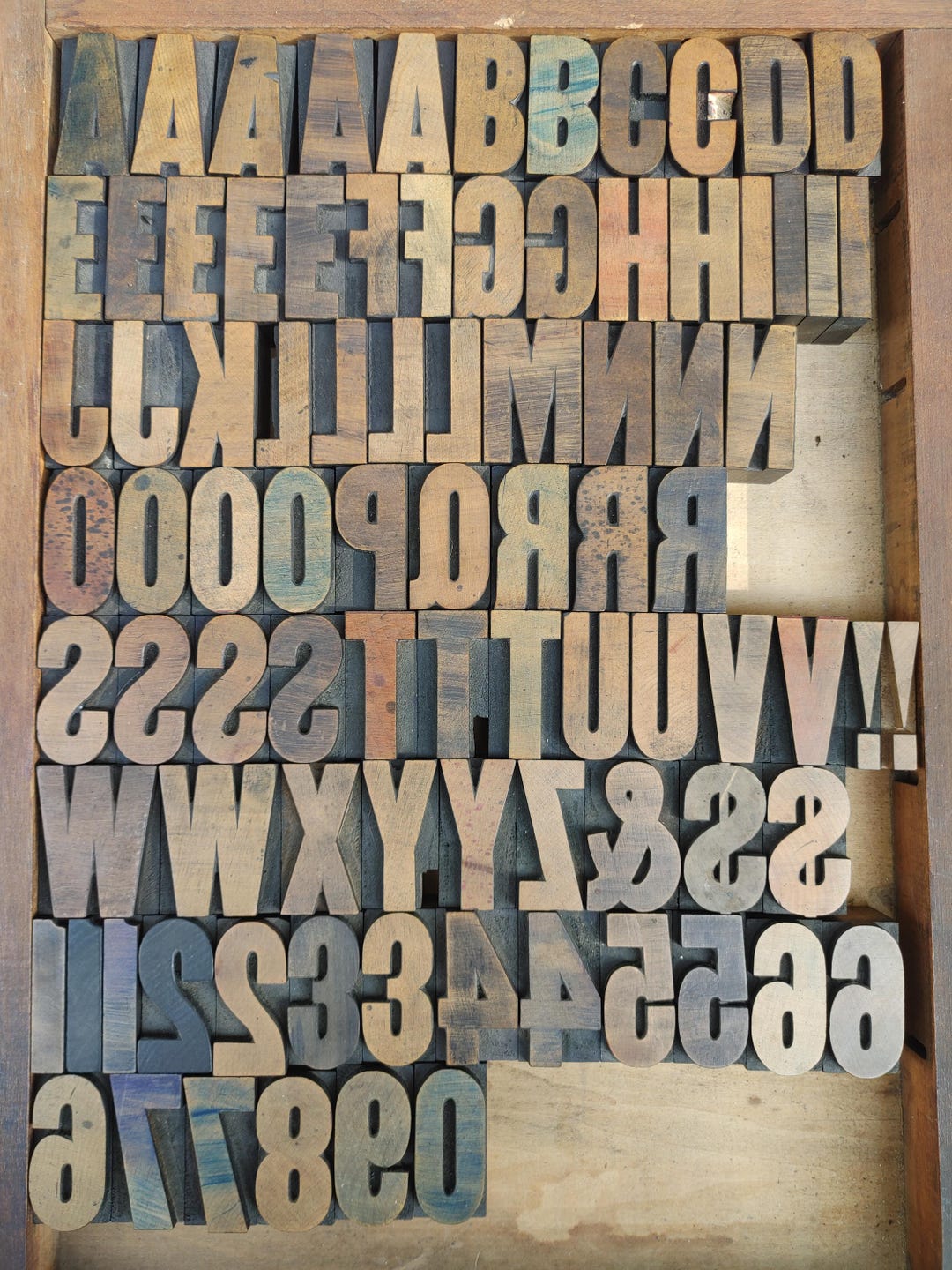 Vintage Hamilton Two Rivers Wis Letterpress Wood Type Alphabet ...