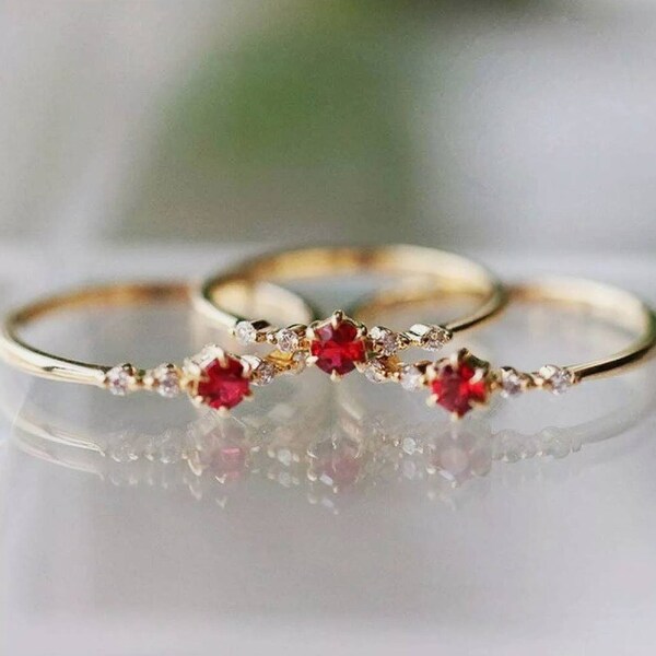 Red Stone Ring - Etsy