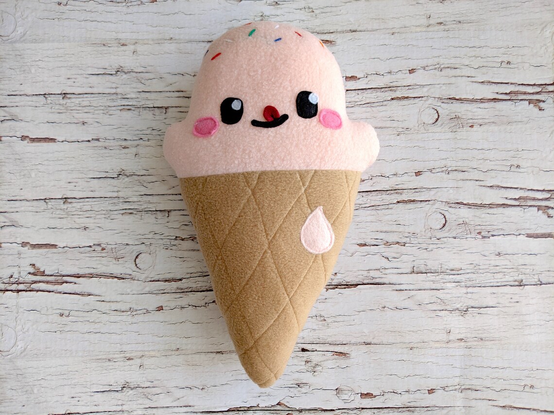 Ice Cream toy plush icecream plushie strawberry chocolate | Etsy