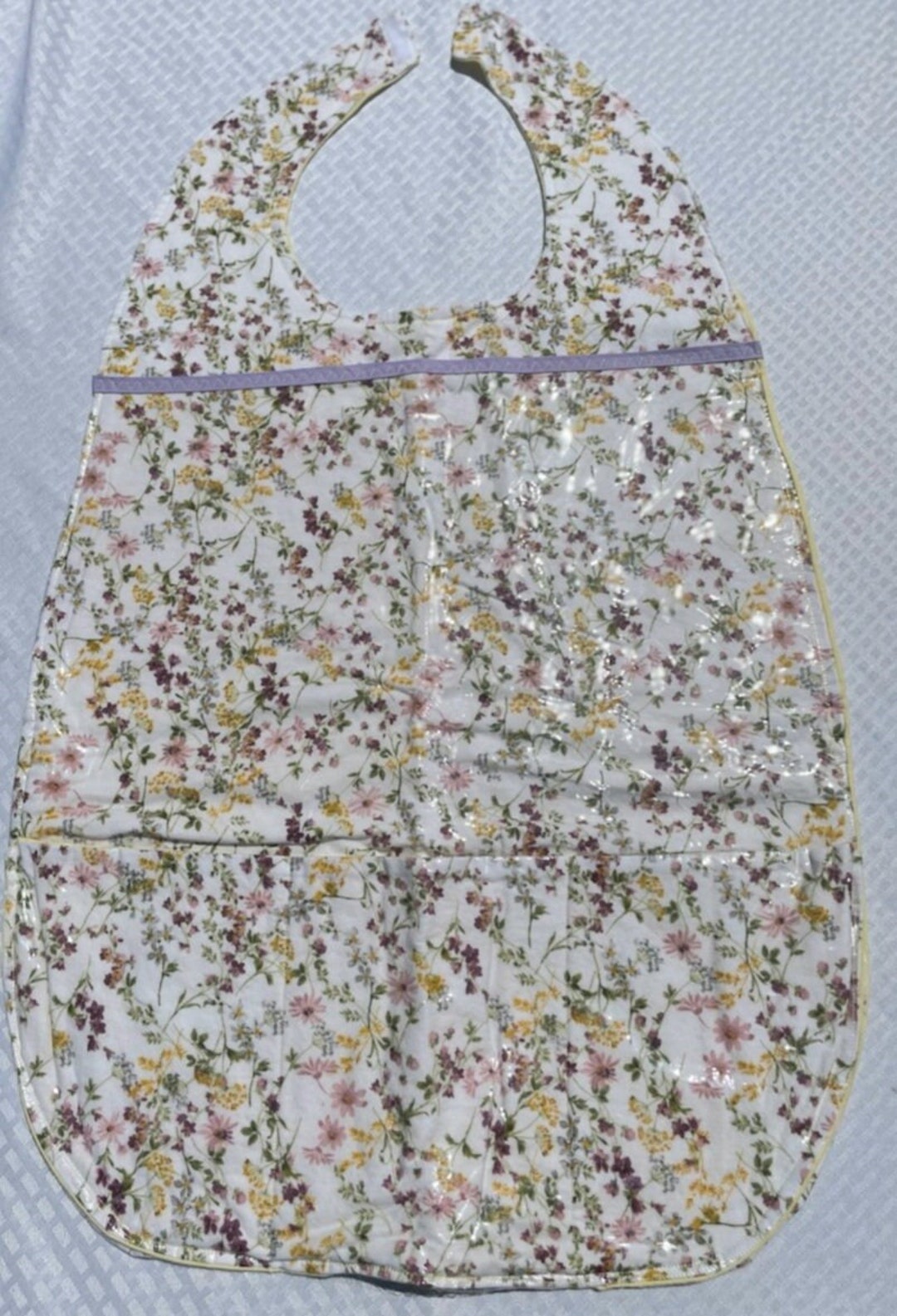 Floral Vinyl Adult Bib: Large Size With Pockets - Etsy