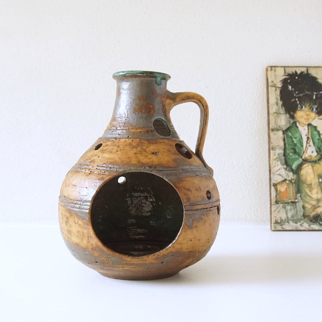 Brown Mid Century Ceramic Wind Light, West German Studio Pottery - Etsy