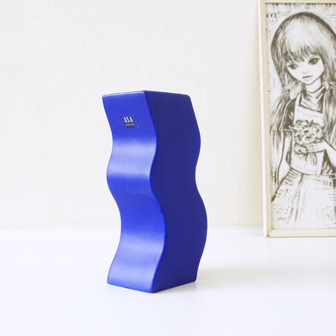 ASA Blue Vintage Vase, "wave" Shape, West German Pottery - Etsy