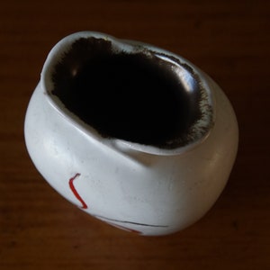 CARSTENS, White Mid Century Vase, Red and Black Arkona Decor, West ...
