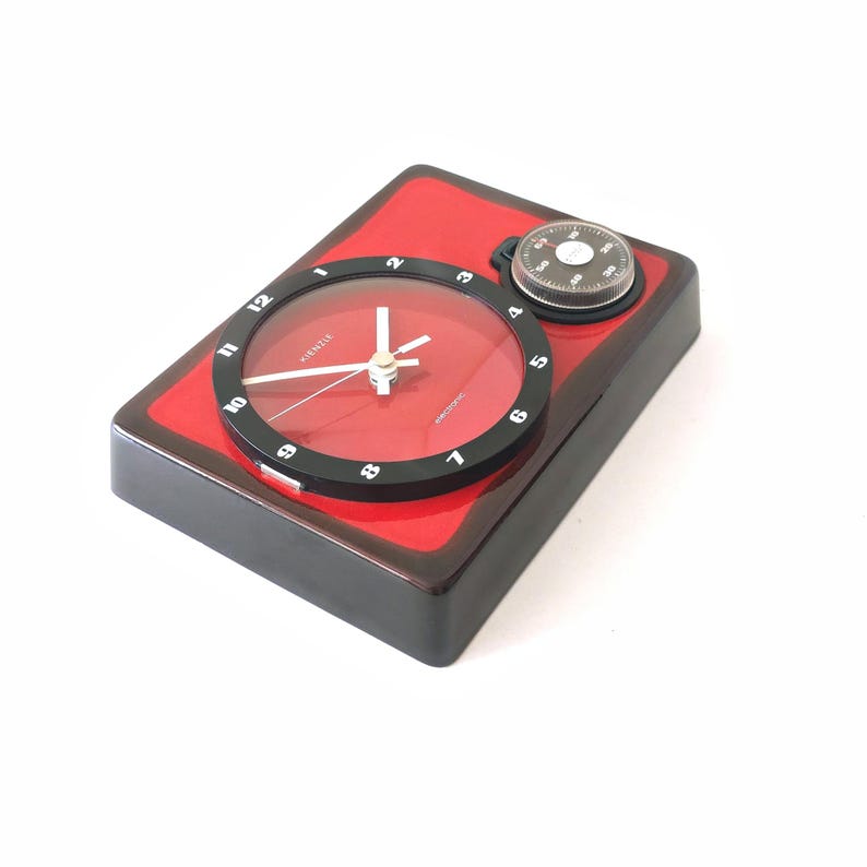 Kienzle Red Ceramic Kitchen Wall Clock With Timer - MCM West Germany - Etsy