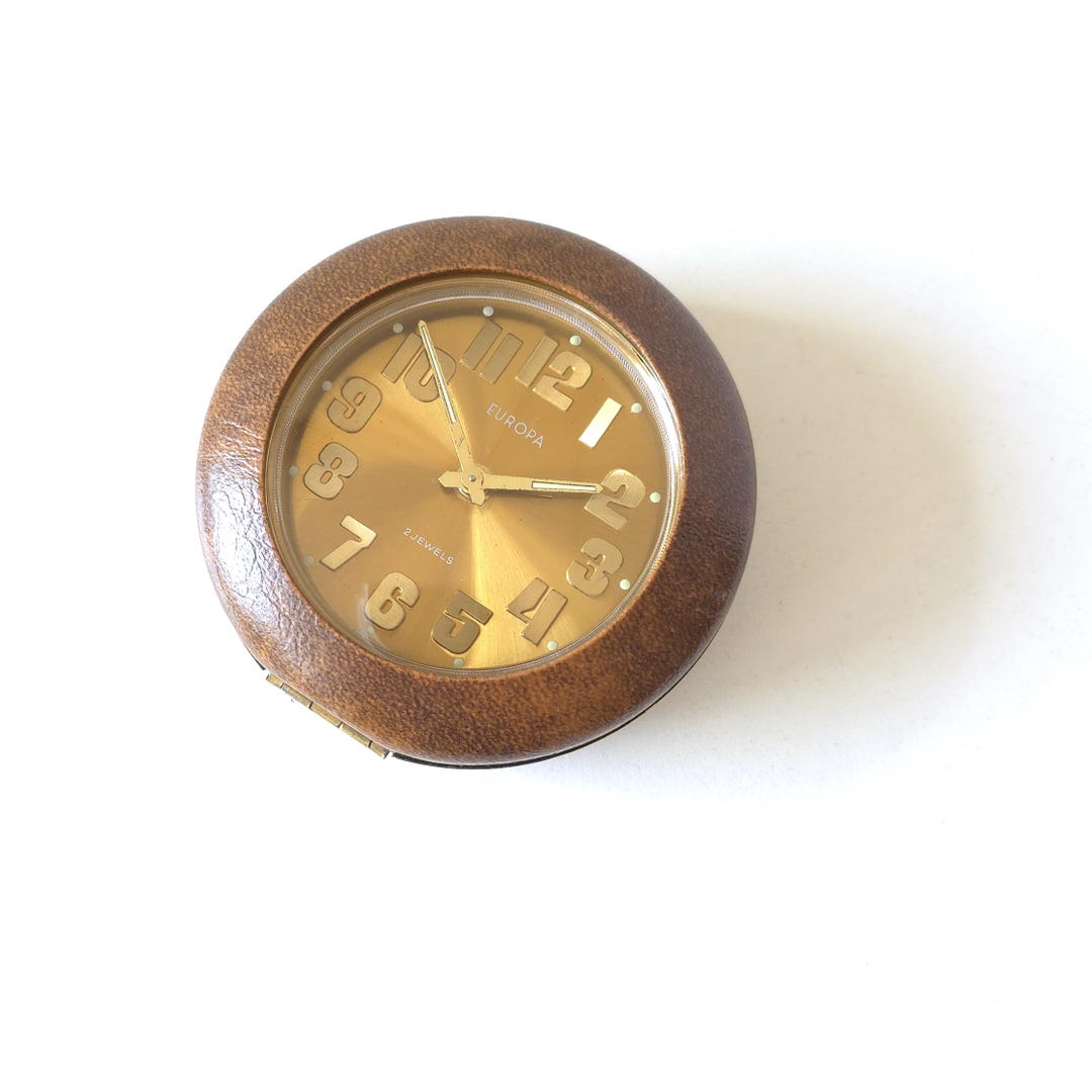 Brass Mid Century Travel Alarm Clock, Open Face, by Europa, Germany - Etsy