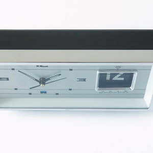 Black and Chrome Mid Century Alarm Clock / Desk Clock With Flip ...