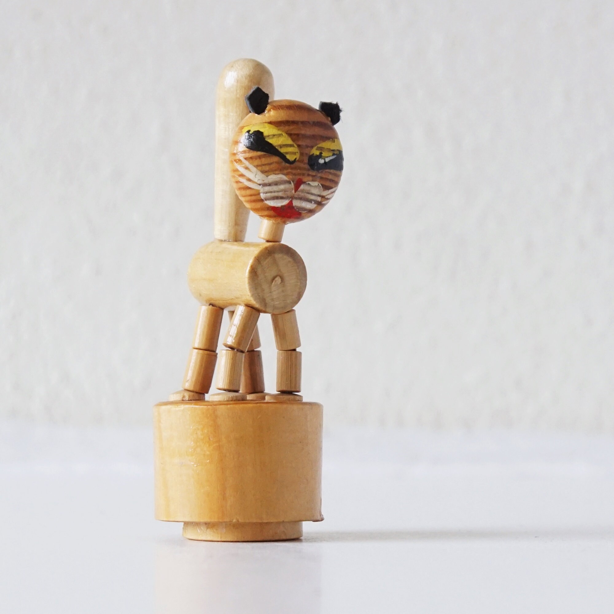 Mid Century Push Button Toy Cat Figurine Germany - Etsy