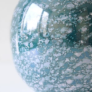 Green and White Vintage Ball Vase, European Pottery - Etsy