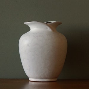 CARSTENS, White Mid Century Vase, Red and Black Arkona Decor, West ...