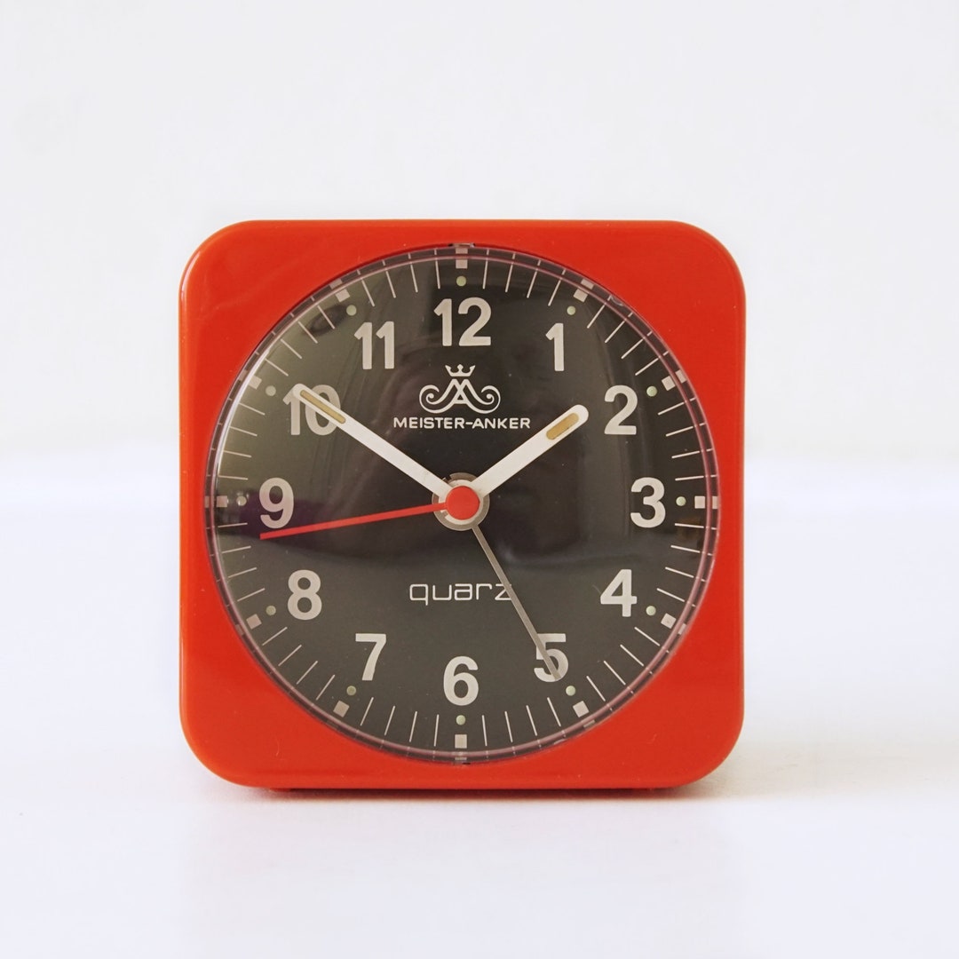 MEISTER-ANKER Red and Black Mid Century Alarm Clock. Made in Germany - Etsy