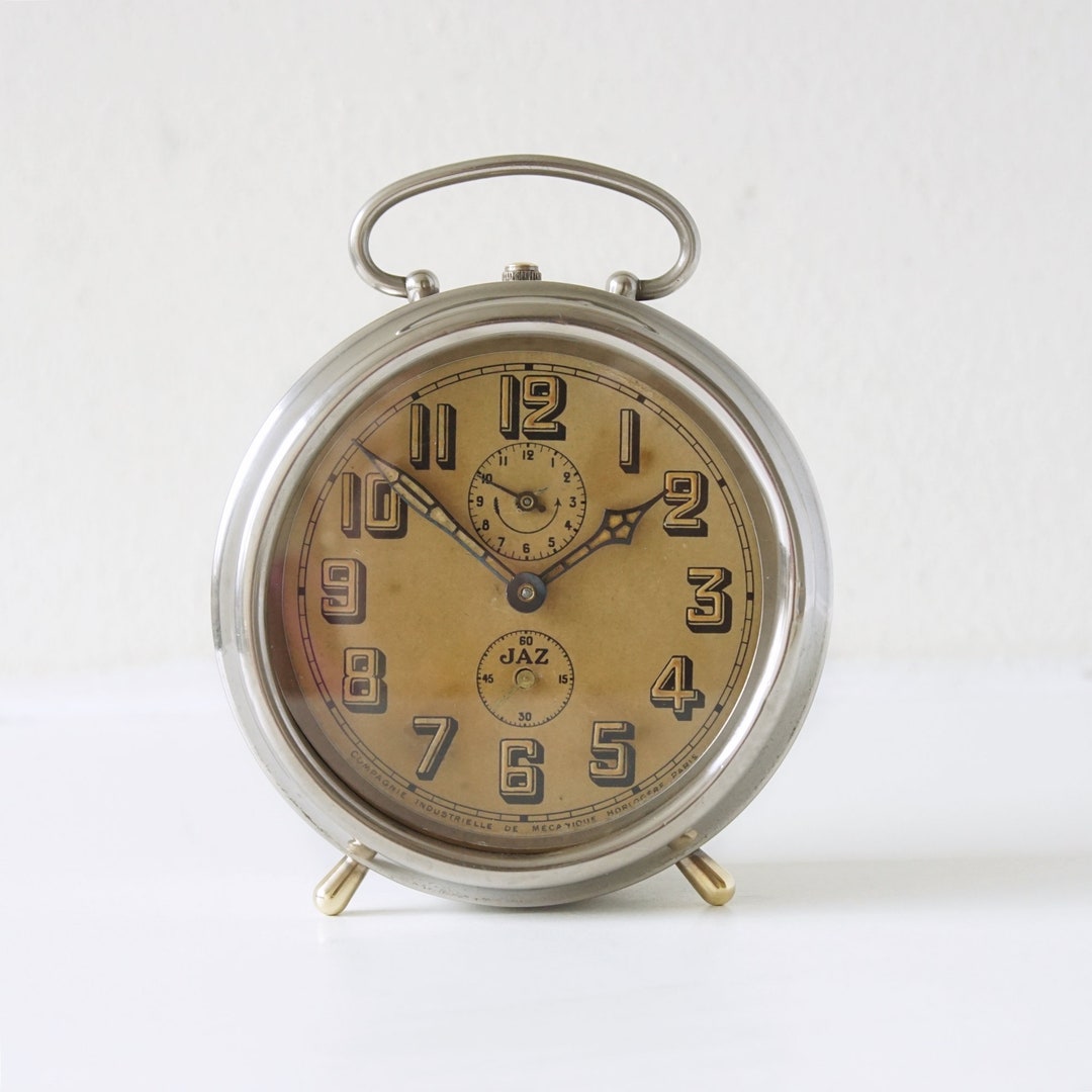 JAZ, Large Metal Vintage (30's) Alarm Clock, Made in France - Etsy