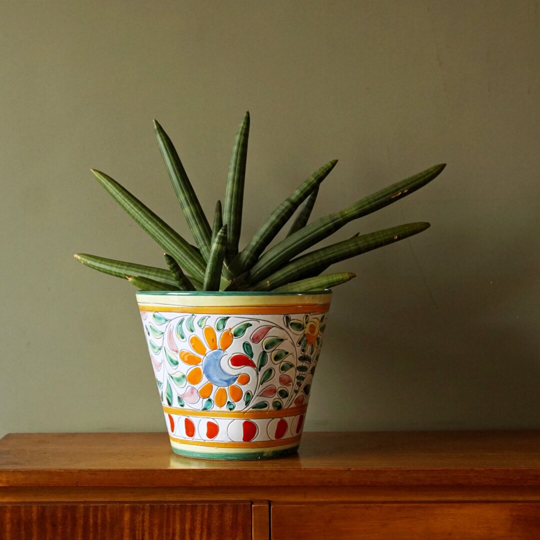Large Mid Century Flower Pot, Colorful Abstract Decor, Made in Italy - Etsy