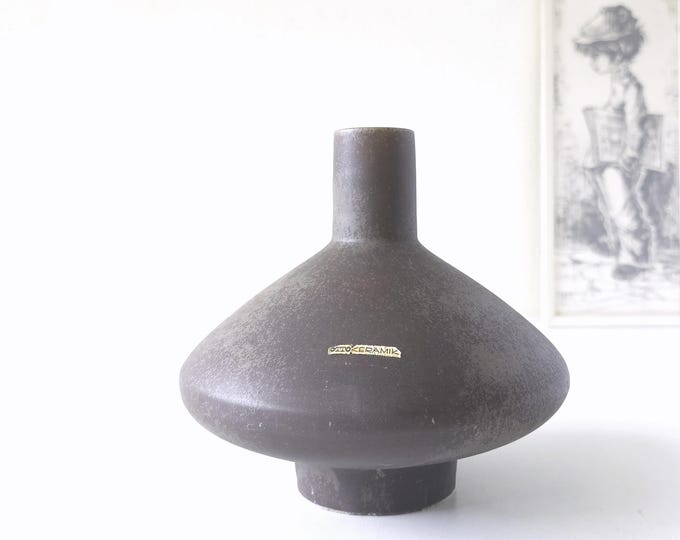 OTTO Keramik, Brown Mid Century "ufo" Vase, West German Pottery - Etsy