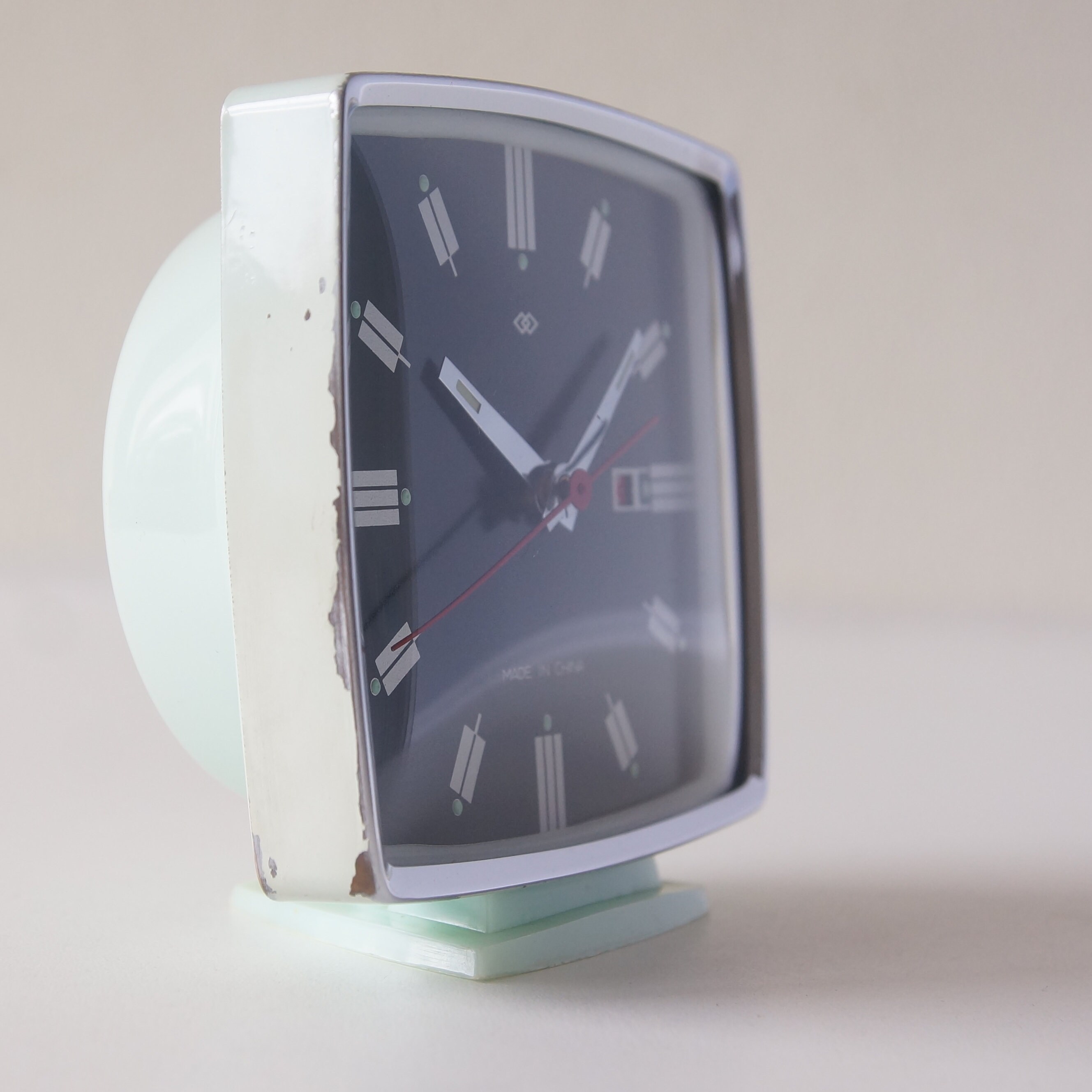 Soft Green and Black Mid Century Alarm Clock Made in China - Etsy