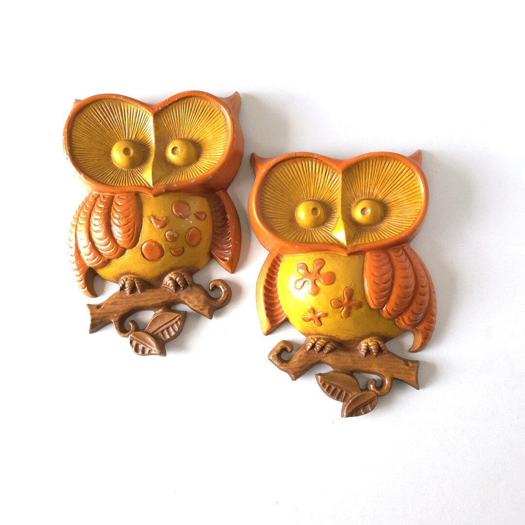 SEXTON USA, Pair Metal Mid Century Wall Hangers, Owl Figures - Etsy