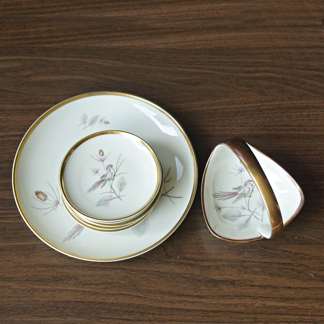 ALKA, Ivory Porcelain Mid Century Petit Four Dishes Adn Bonbon Dish ...