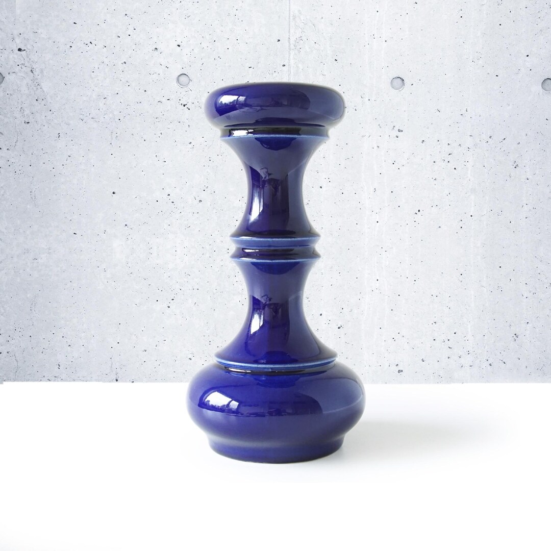 Tall Blue Mid Century Steuler Candle Holder – Cari Zalloni – West ...