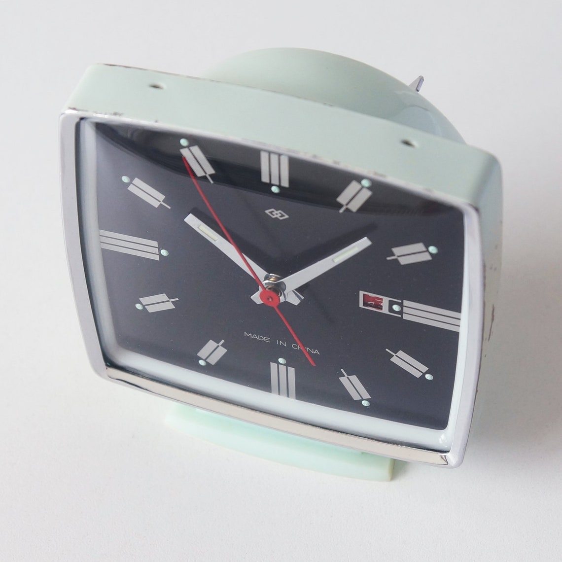 Soft Green and Black Mid Century Alarm Clock Made in China - Etsy