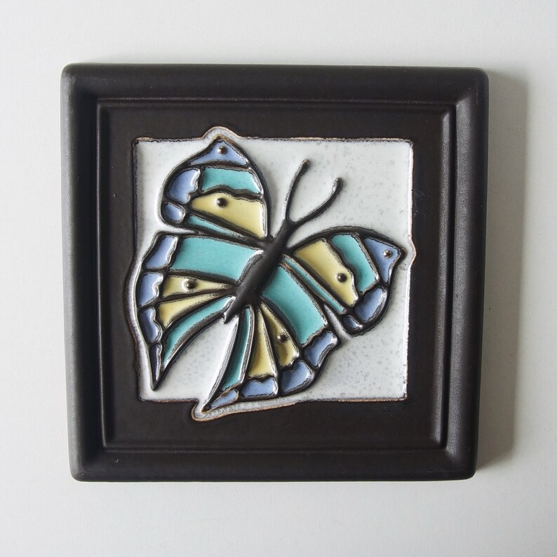 STEULER Pair of Mid Century Ceramic Wall Tiles Butterflies - Etsy