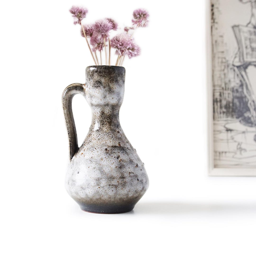 Montanus & Remy White Brown Mid Century Fat Lava Vase – West German ...