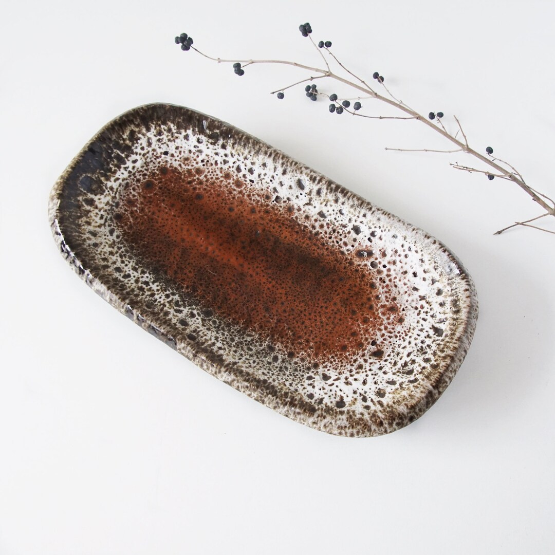 Large Brown and White Mid Century Fat Lava Bowl, West German Pottery - Etsy