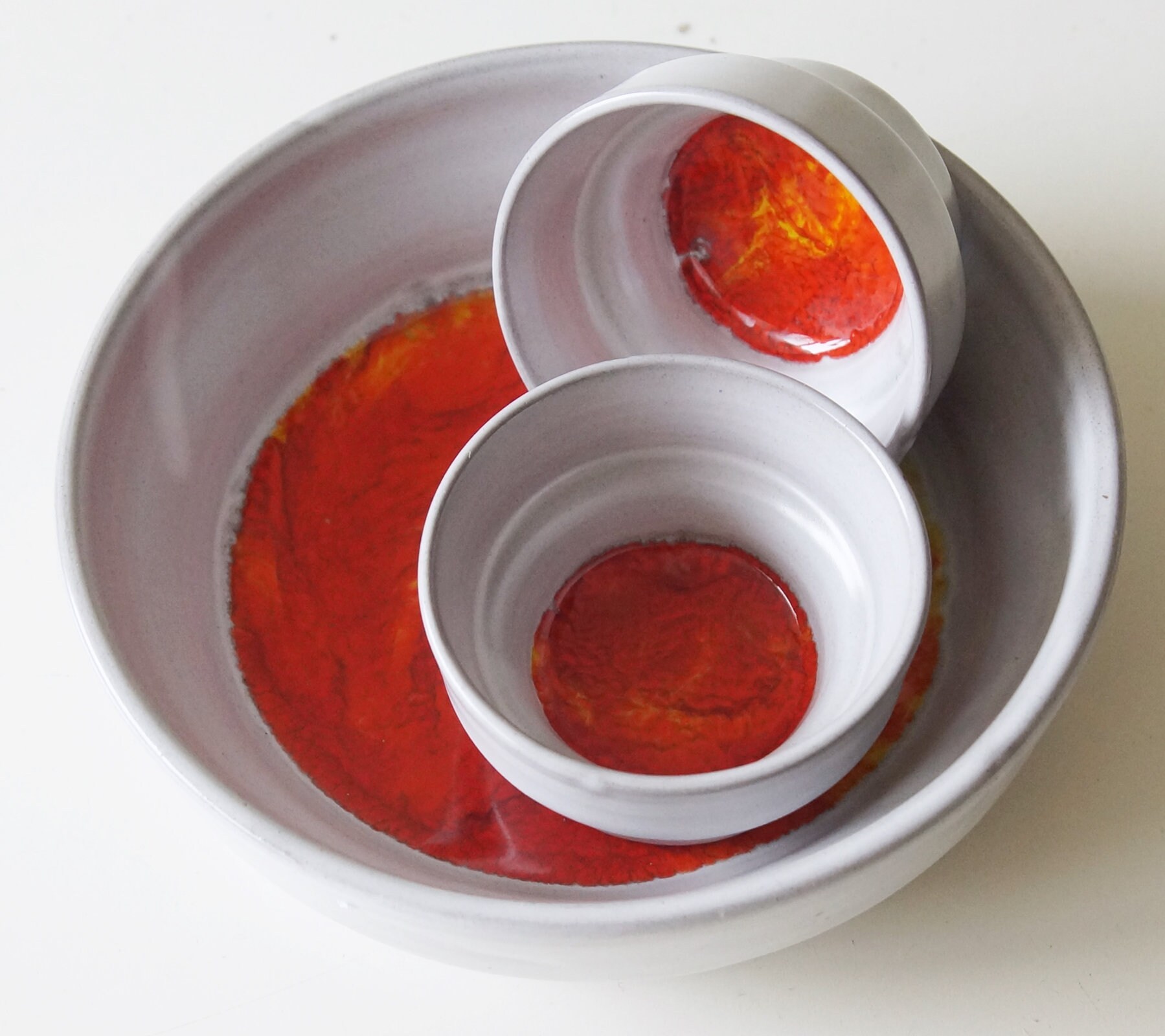 Mid Century Fat Lava Bowl Set Dutch Pottery | Etsy